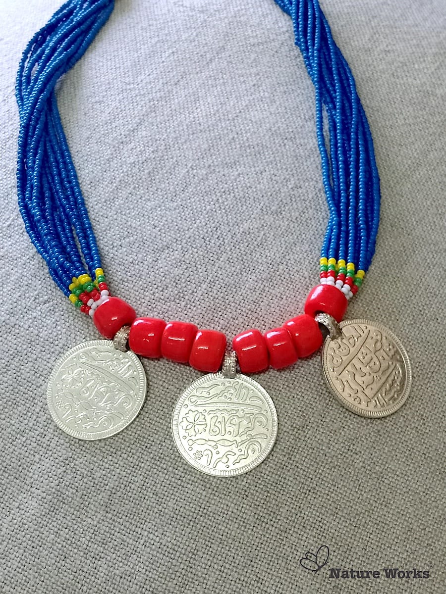 Silver coin (Athani) necklace - Three coins - Nature Works